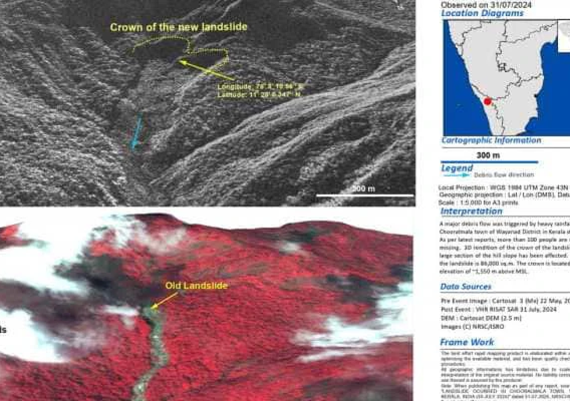ISRO Satellite Images Reveal Devastating Wayanad Landslide Impact ...