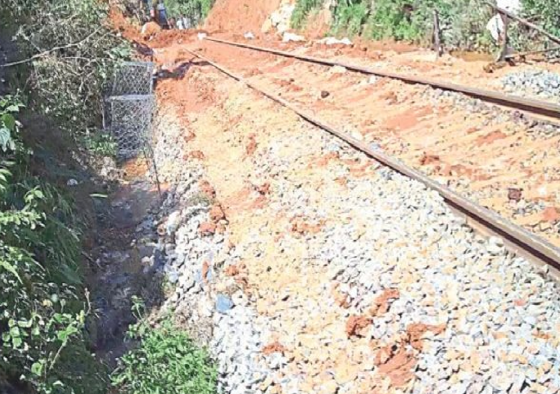Rail Track Repair in Progress Following Hill Collapse on Mangalore ...