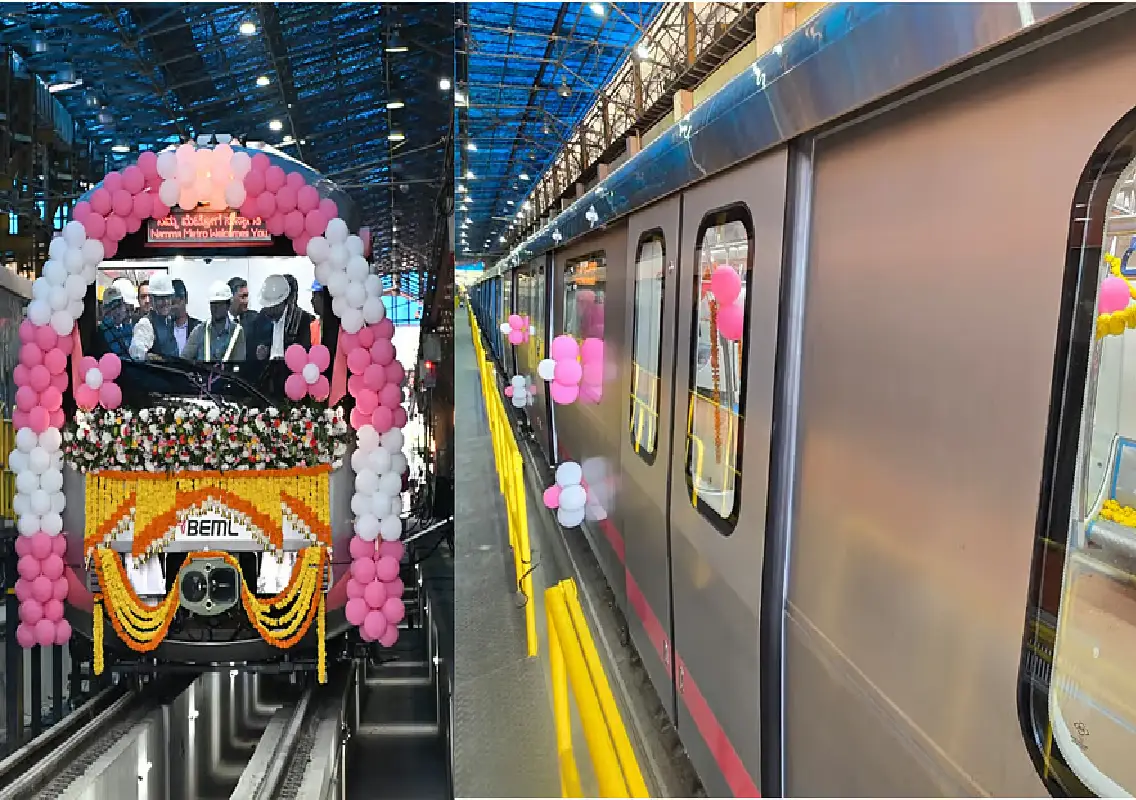 Bengaluru: BEML rolls out prototype train for Namma Metro’s Pink Line ...