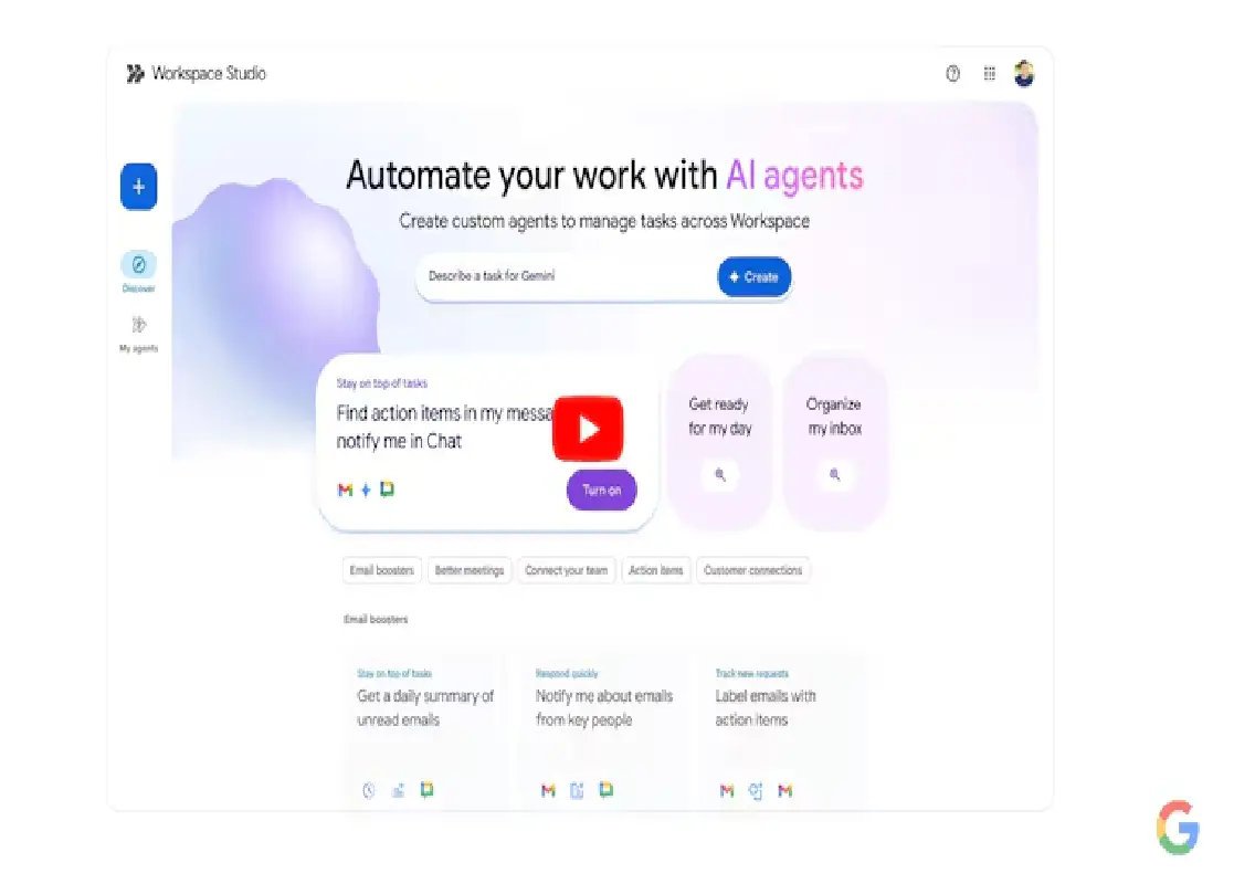 Google launches Workspace Studio to let users build custom AI agents ...